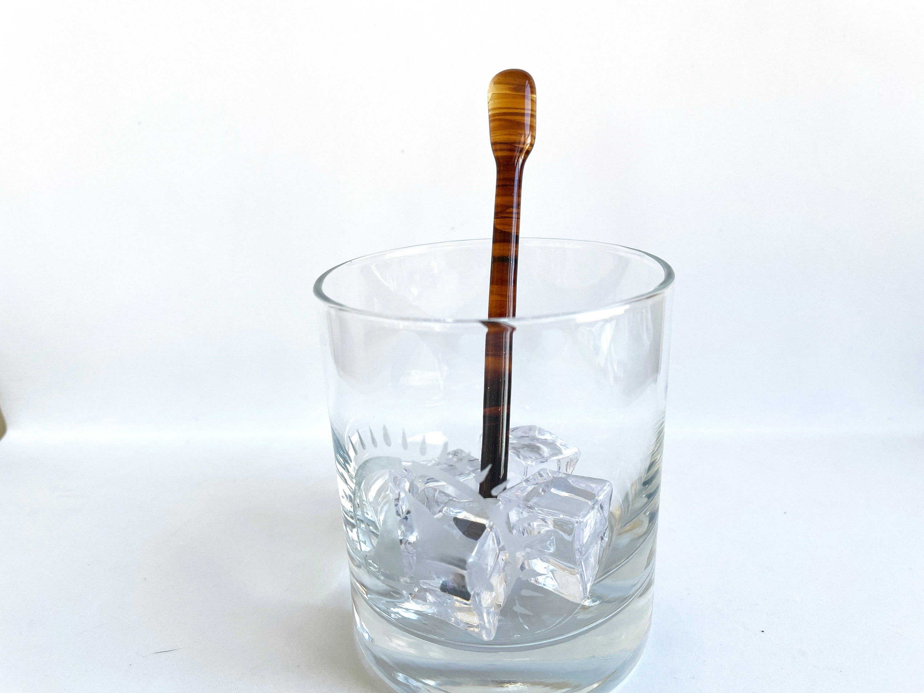 4-5.5” Whiskey Fused Glass Swizzle Sticks + Gift Box - Etsy