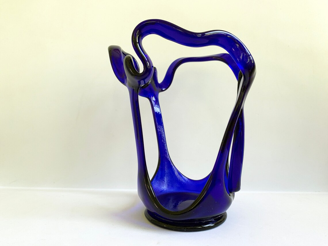 Blue Artique Freeform Glass Sculpture Brighten Home Decor - Etsy