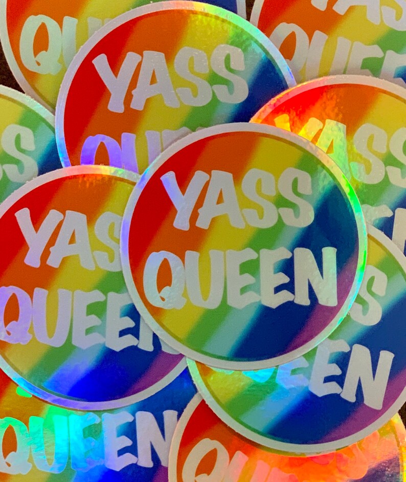 Holographic Yass Queen sticker | Etsy