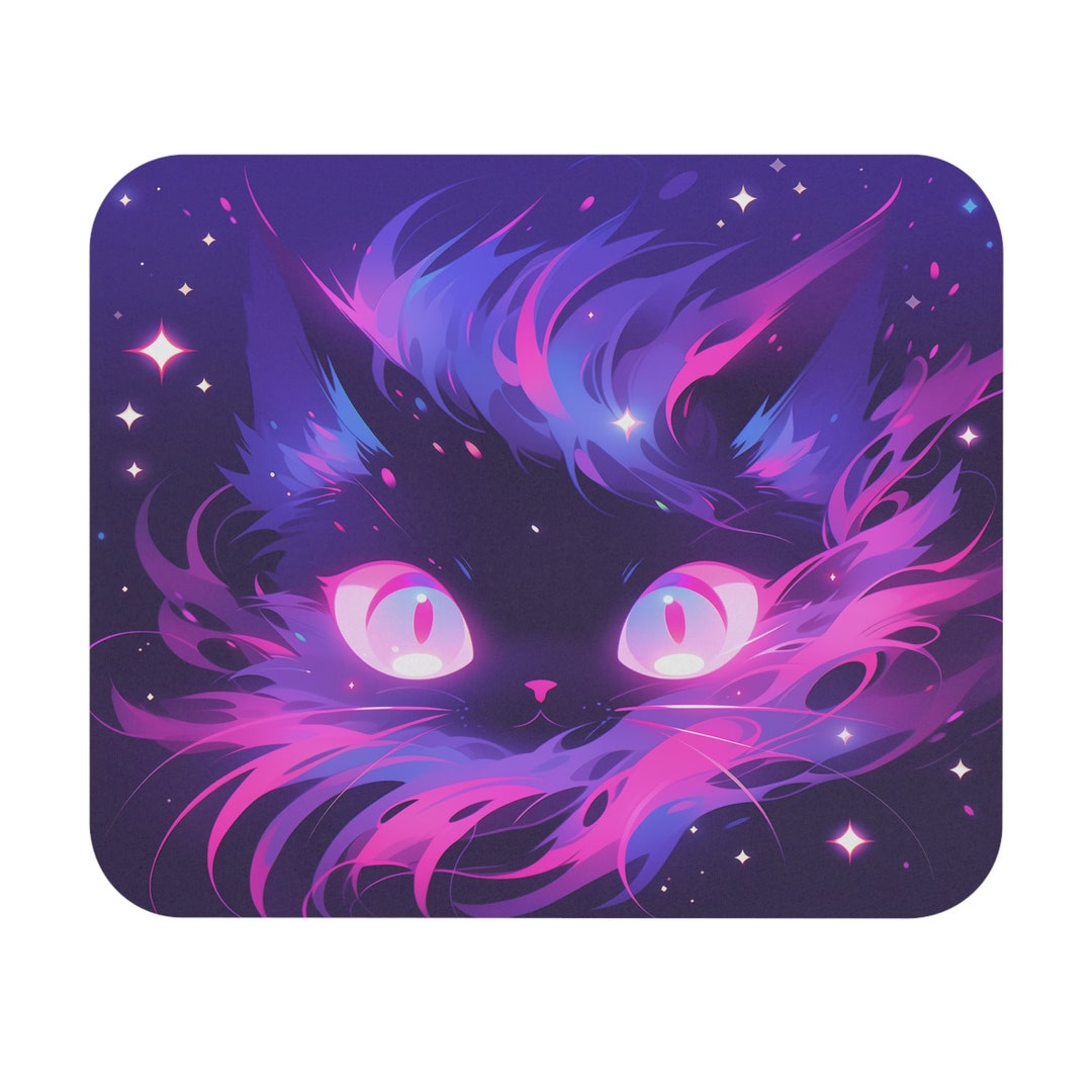 Swirling Pink Cat Head - Mouse Pad - Etsy