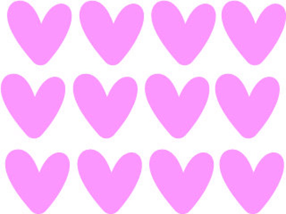 Hearts Twelve 12 Heart Sheets Vinyl Decal Stickers Etsy