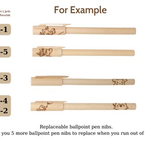 Bamboo Ballpoint Pen Engraved With the Image of a Mouse by an Artist, Personalized Bamboo ...