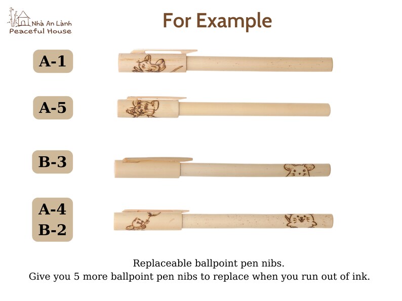 Bamboo Ballpoint Pen Engraved With the Image of a Mouse by an Artist ...