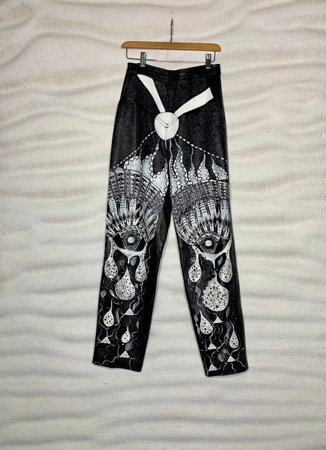 Hand Painted Leather Art Pants - Etsy