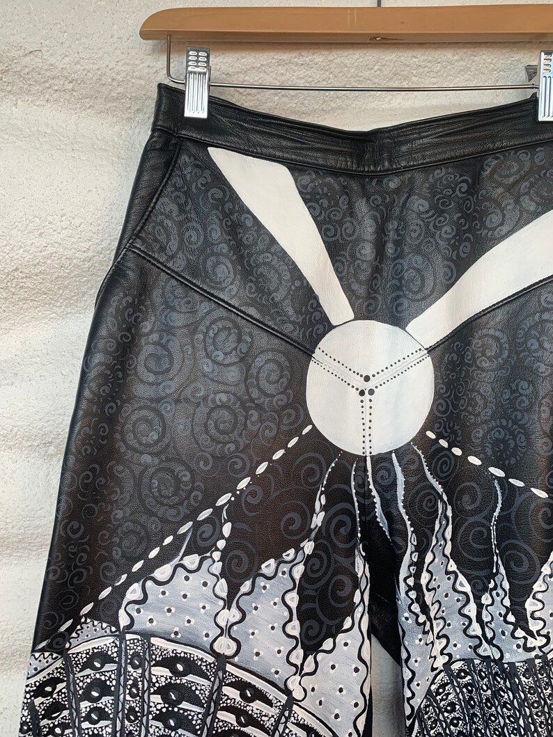 Hand Painted Leather Art Pants - Etsy