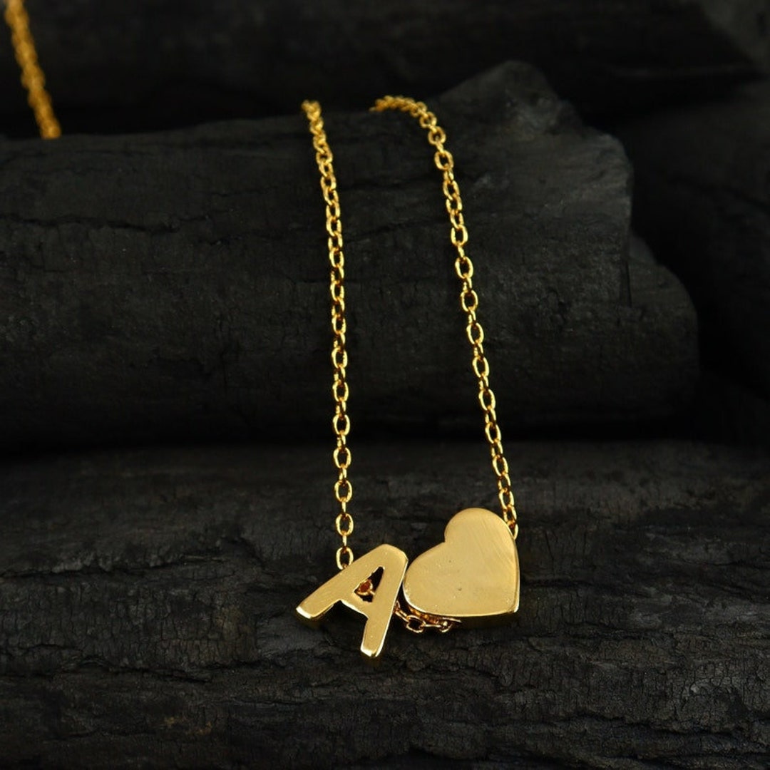 Heart Necklace Heart Locket Heart Charmheart Necklace Gold - Etsy