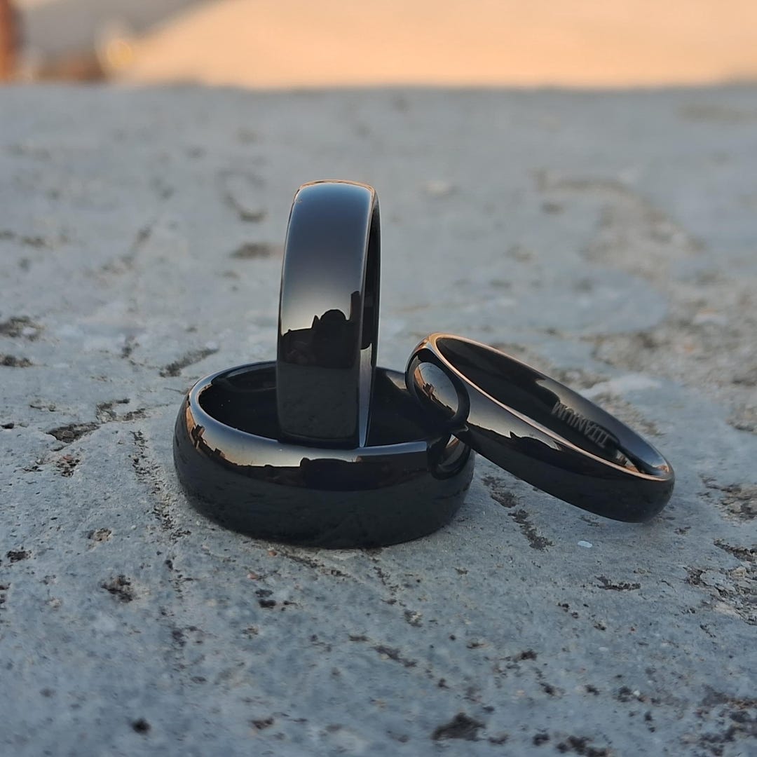Black Tungsten Wedding Band: Comfort Fit Promise Ring - Etsy