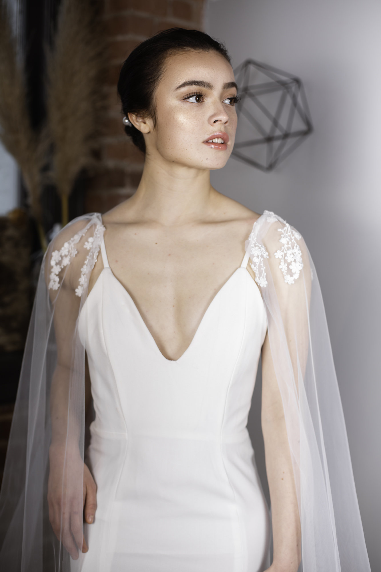 Custom Design Tulle Sleeves Cape With Optional Lace Embroidery ,snap ...