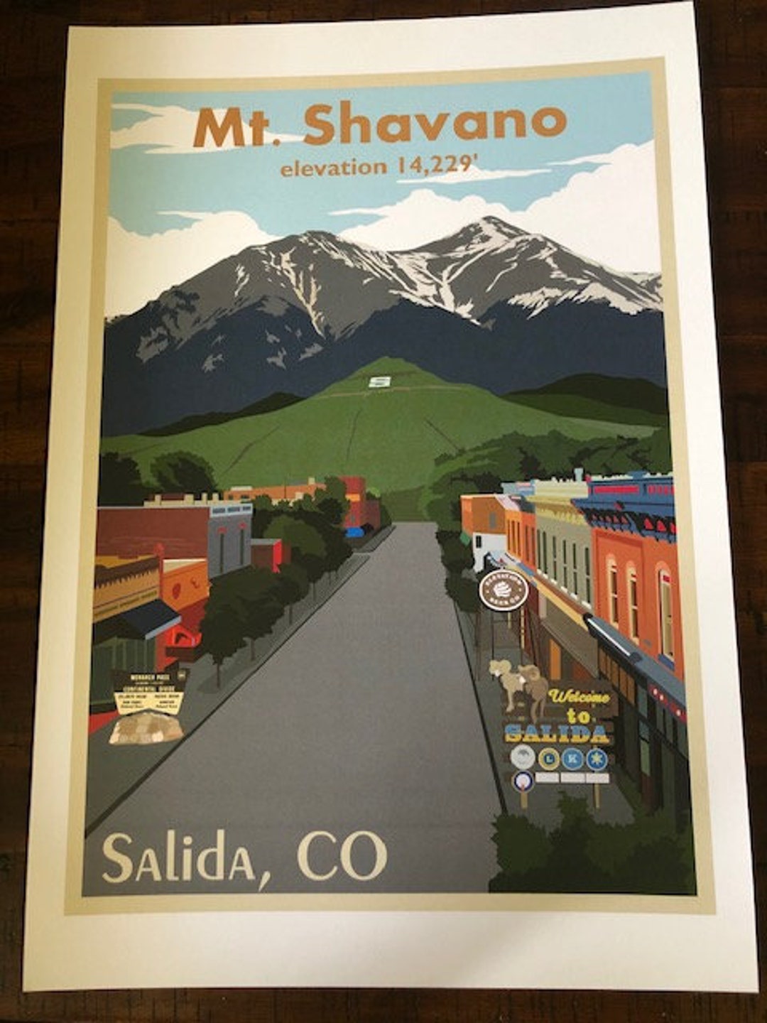 Salida Colorado and Mt. Shavano Vintage Poster - Etsy
