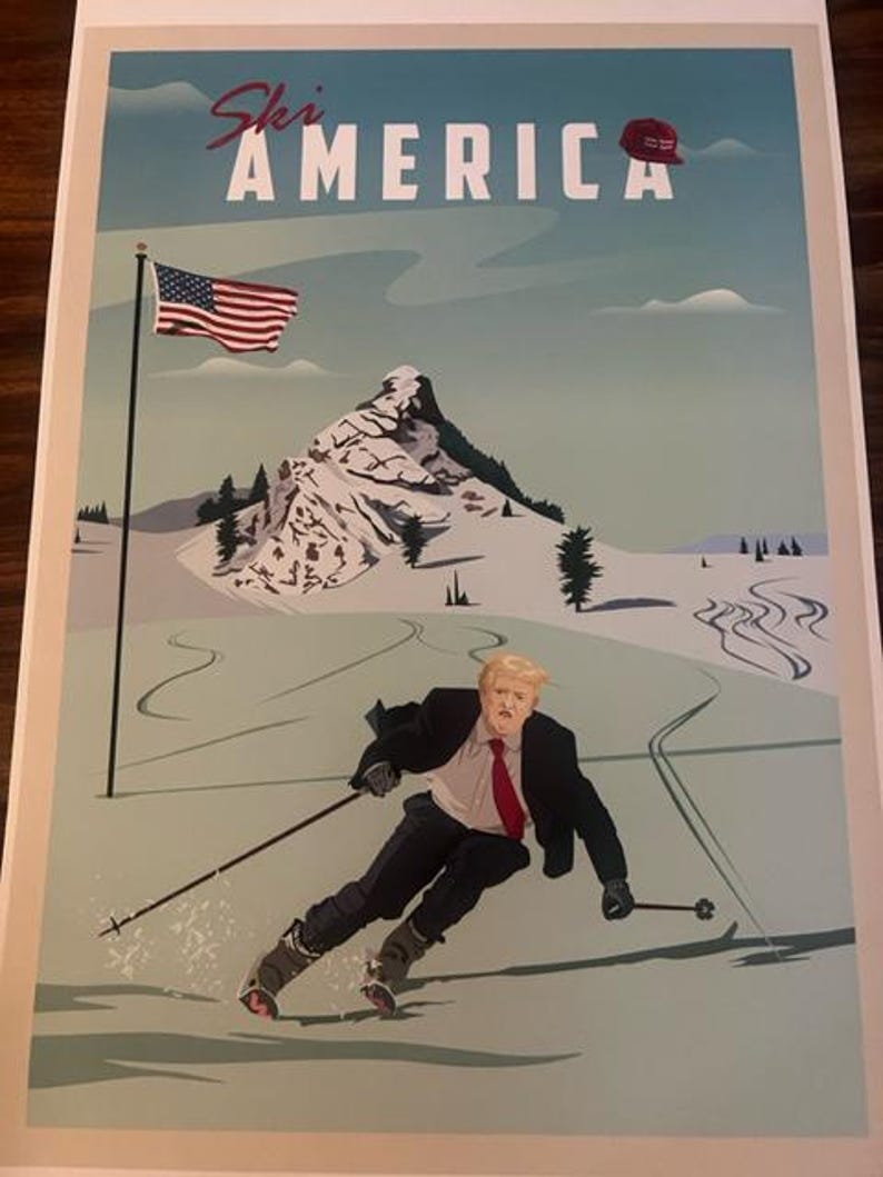 Make Skiing Great Again Trump Vintage Ski Poster - Etsy