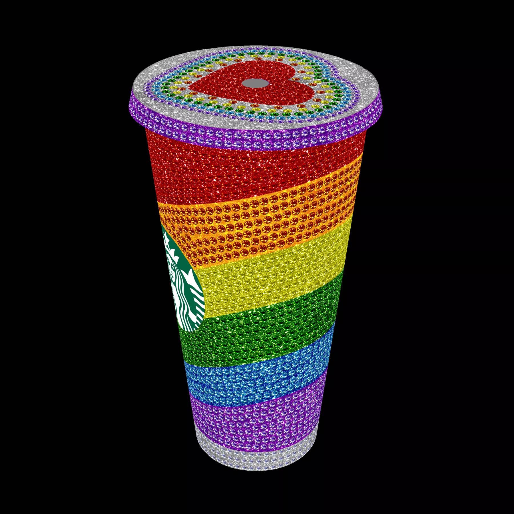 Love is Love Pride Rainbow Starbucks Rhinestone Tumbler | LGBTQ Crystal ...