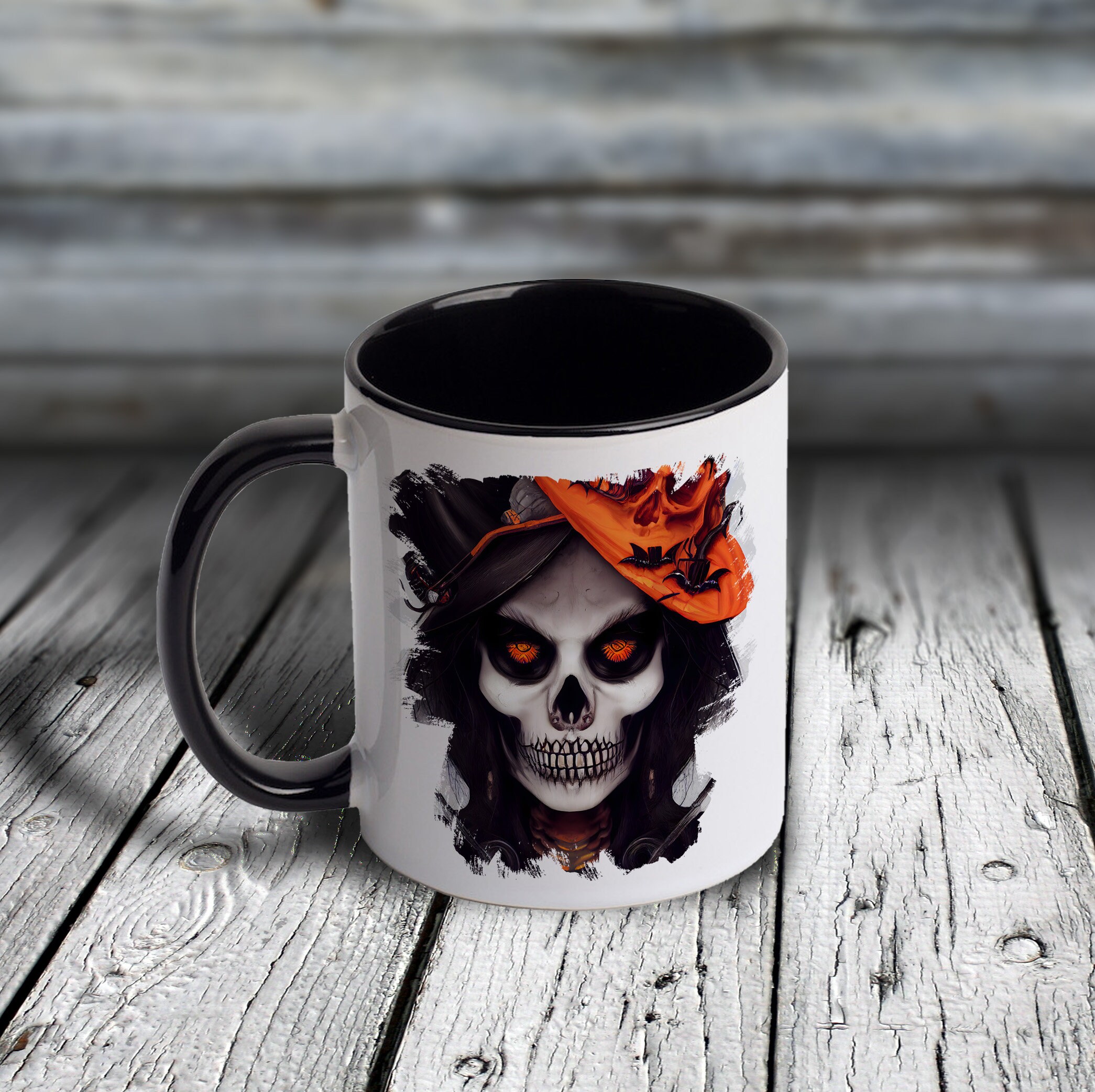 Skull Witch Mug Bruja Mug Dia De Los Muertos Calavera - Etsy