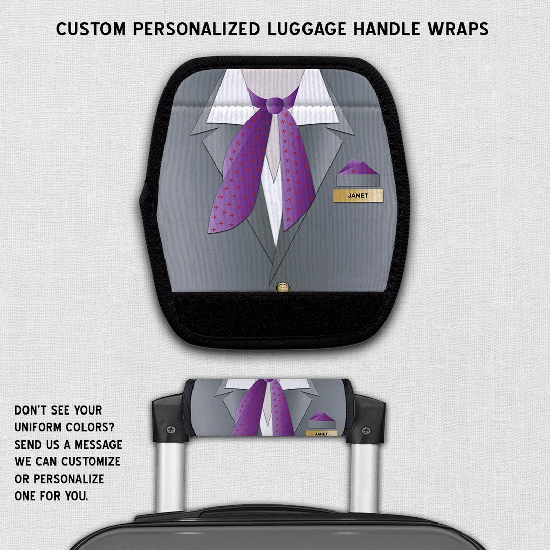 Flight Attendant Luggage Handle Wrap | Personalized Flight Attendant ...