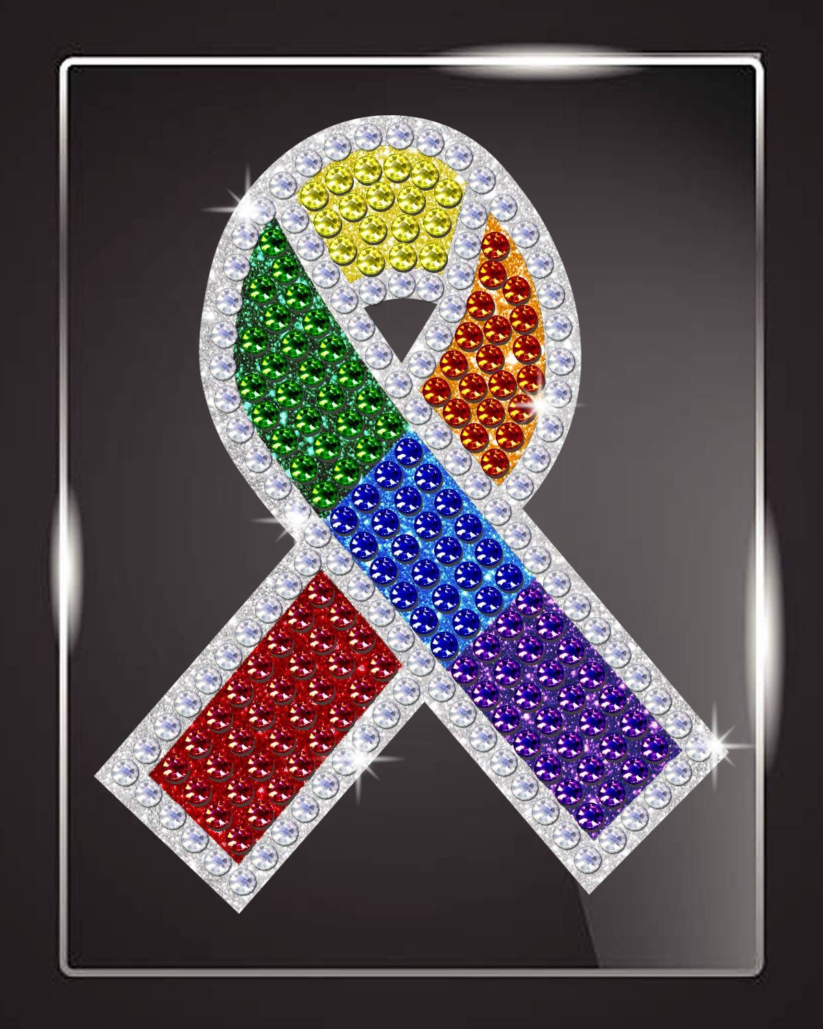Rhinestone Glitter Awareness Ribbon Decals, Support Your Cause, Breast ...