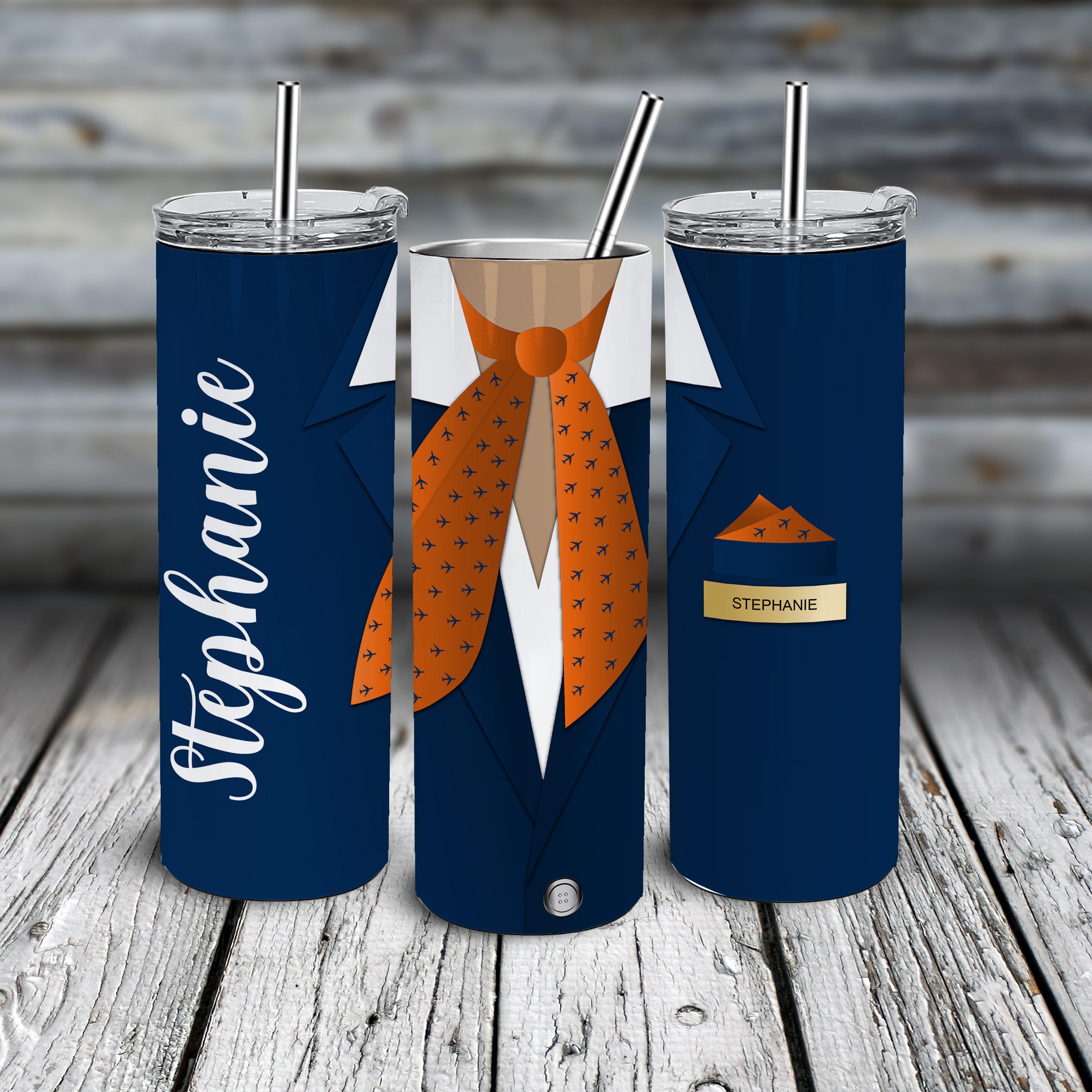 Personalized Flight Attendant Tumbler | Flight Attendant Graduation ...