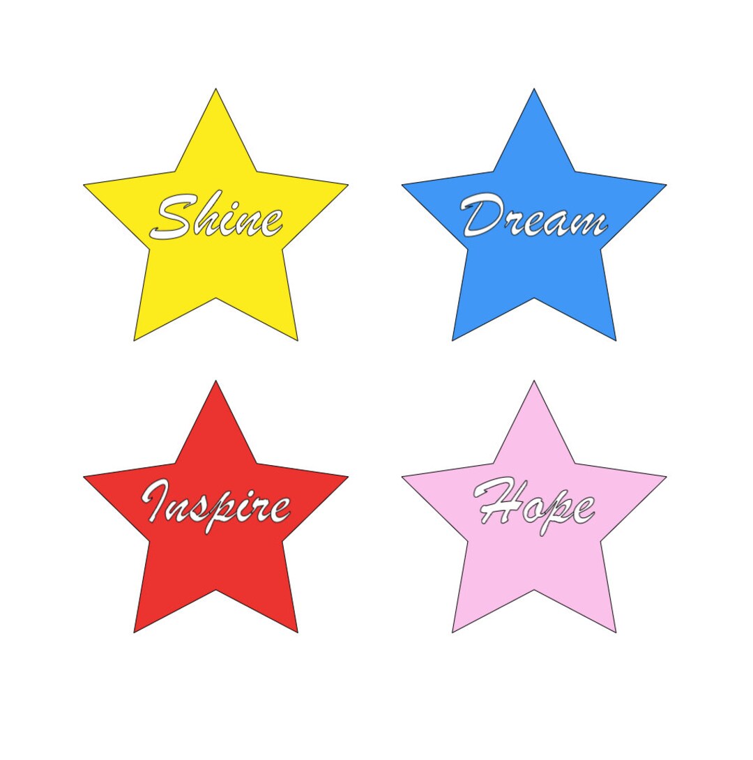 Motivational Star Vinyl Decal - Choose Your Inspiring Word! - Etsy