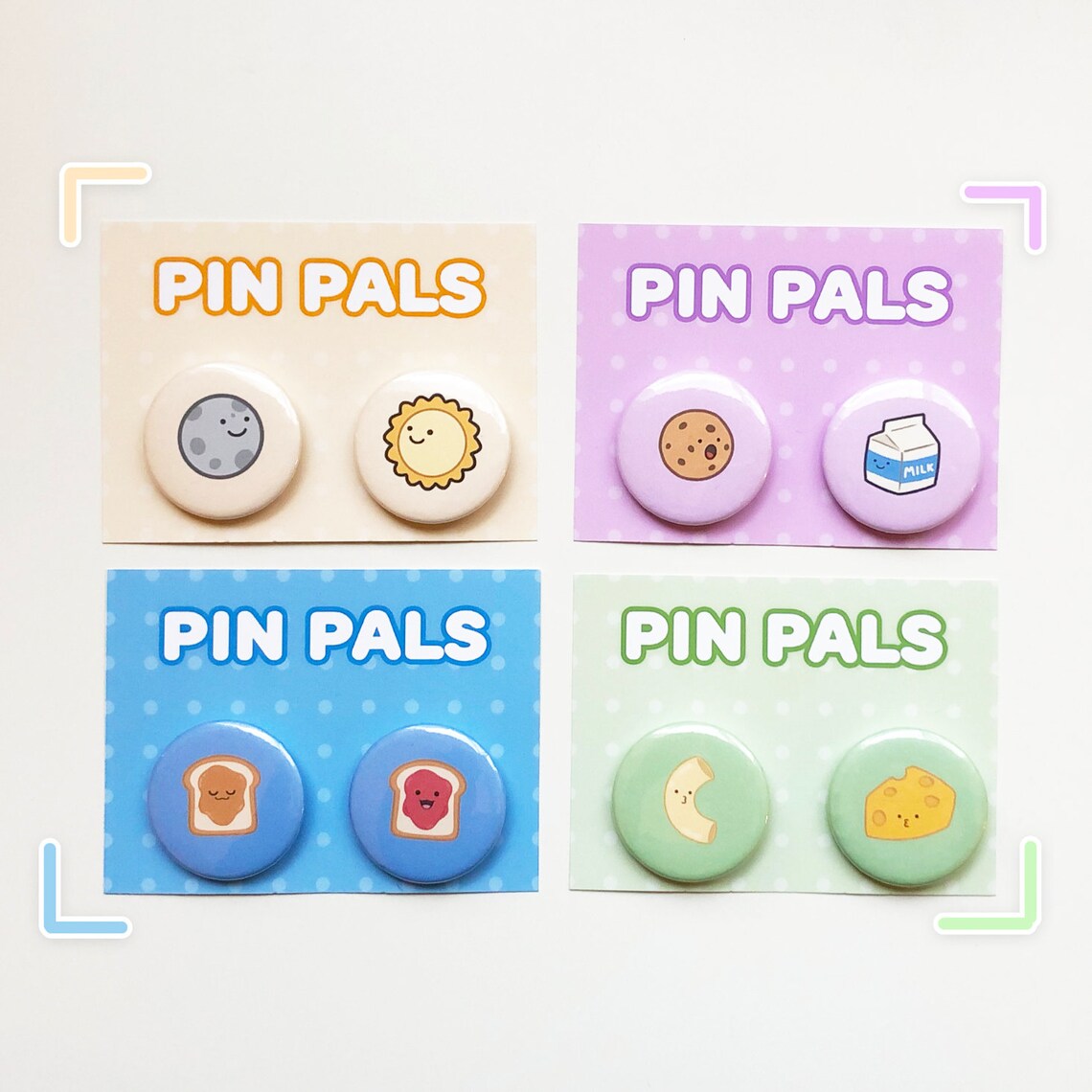 Pin Pals Couple Pins Matching Button Pins Button Badge - Etsy