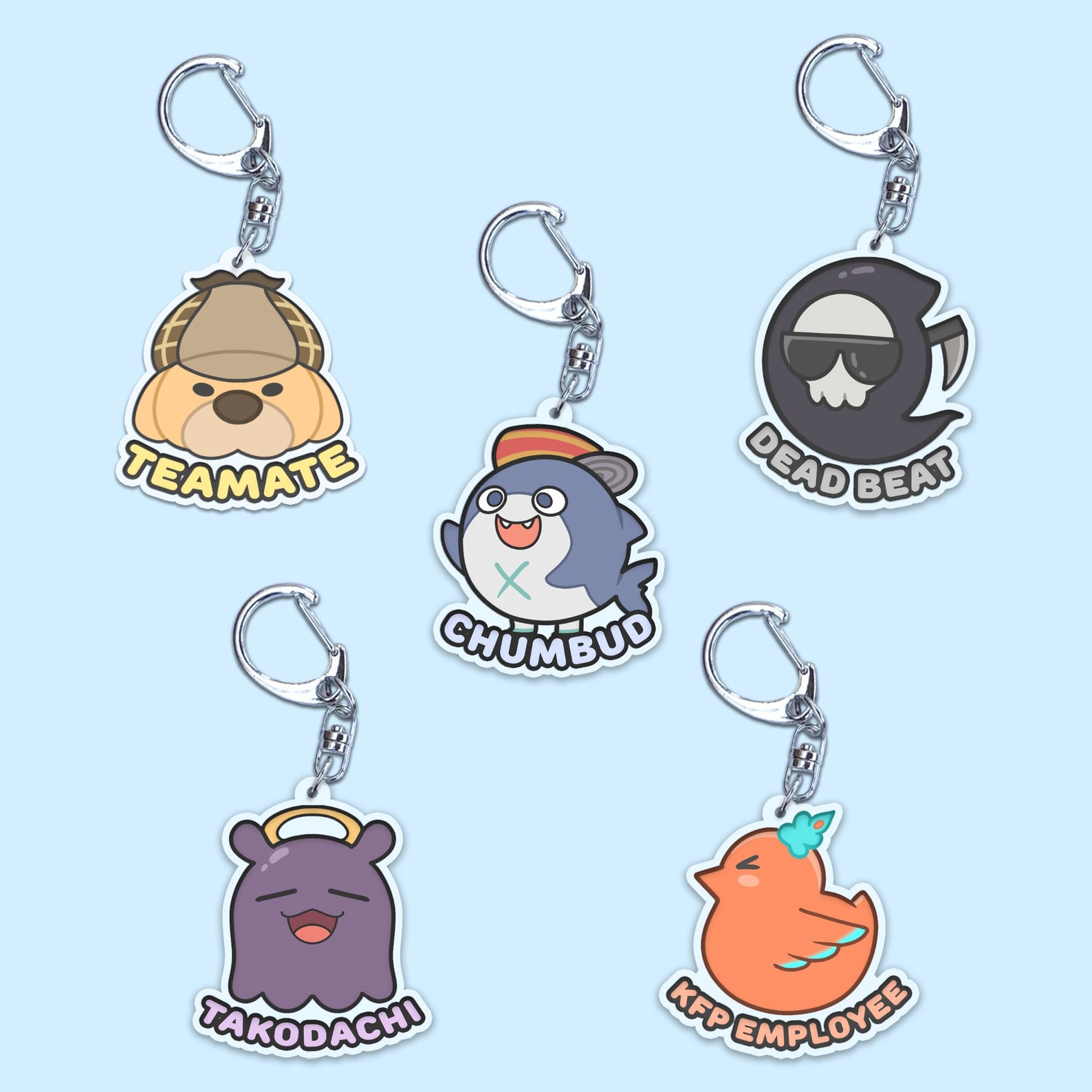 Hololive Myth Mascot Keychains Holomyth Keychains Hololive - Etsy