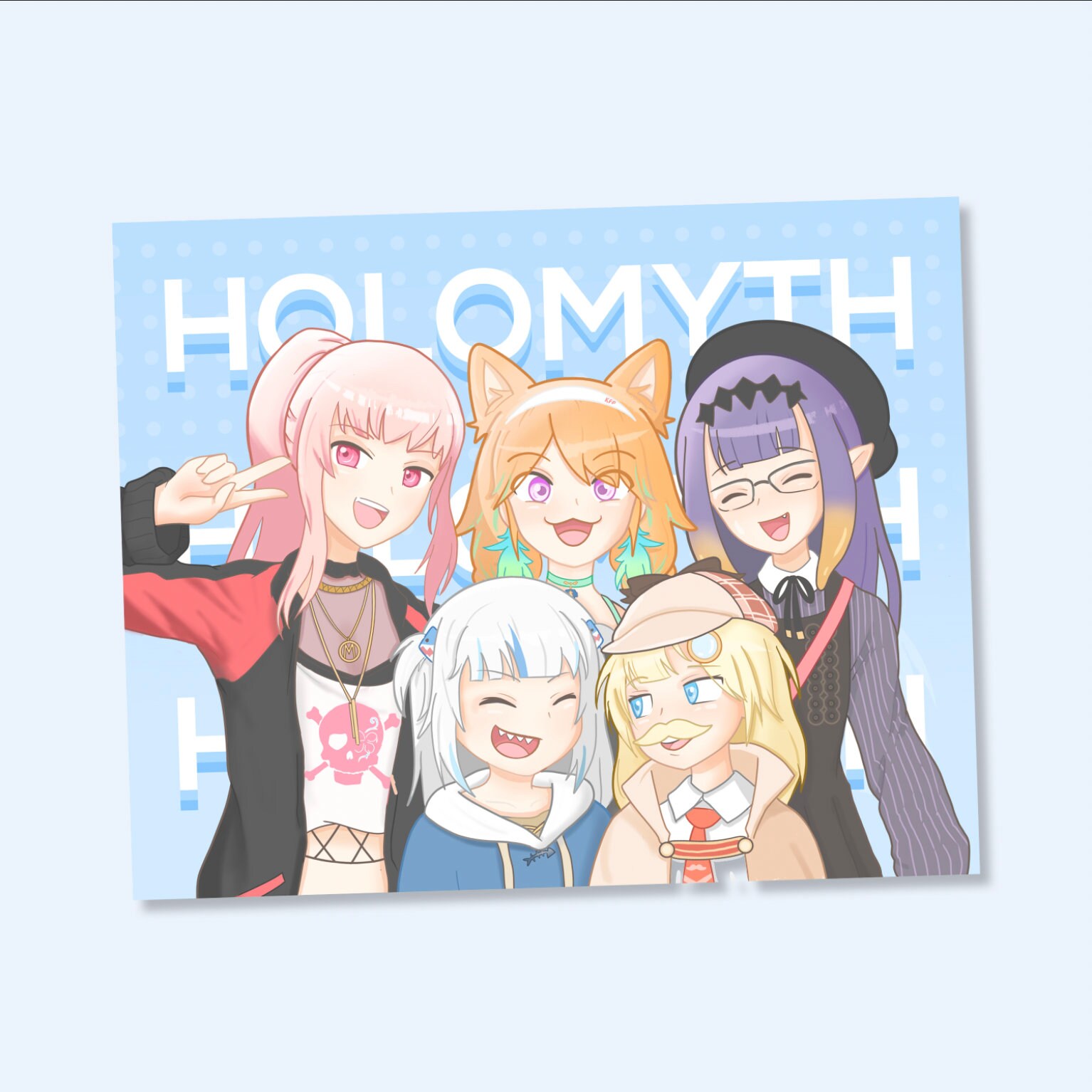 Hololive Holomyth Myth Art Print 8 X 10 Inches | Etsy