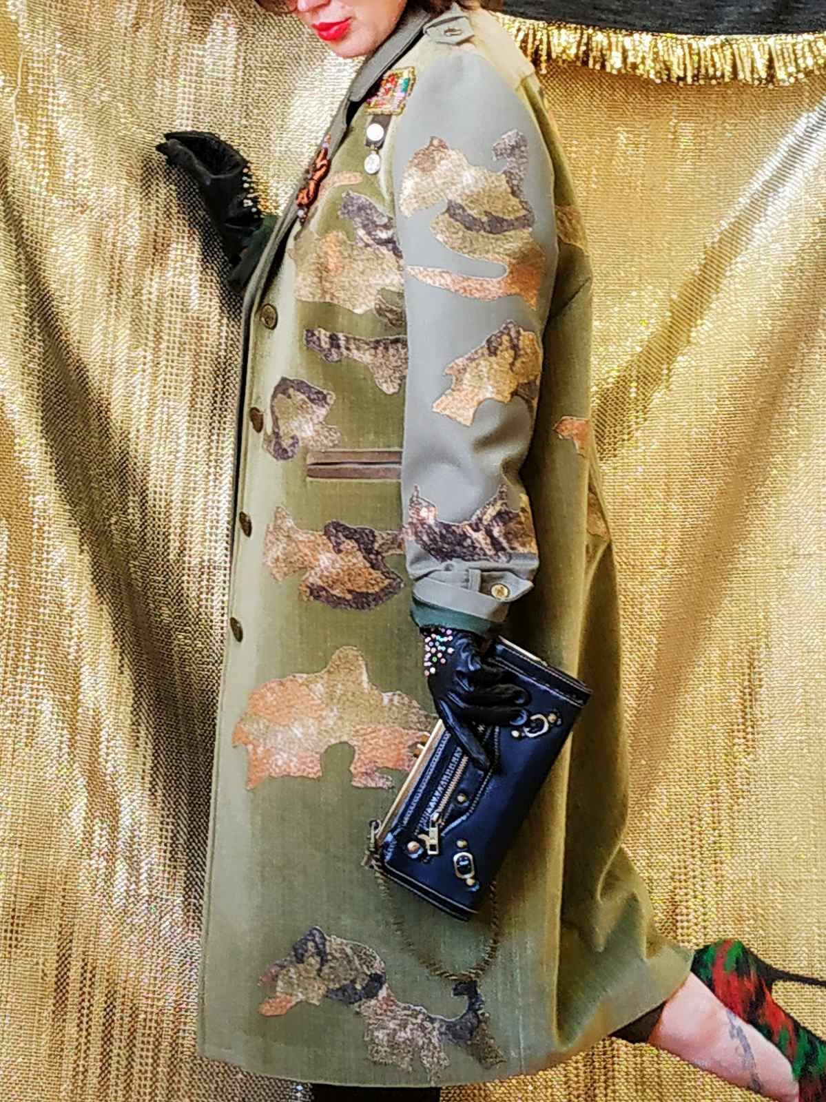 Military Swing Coat , Ukrainian Coat, Handmade Long Casual Camouflage ...