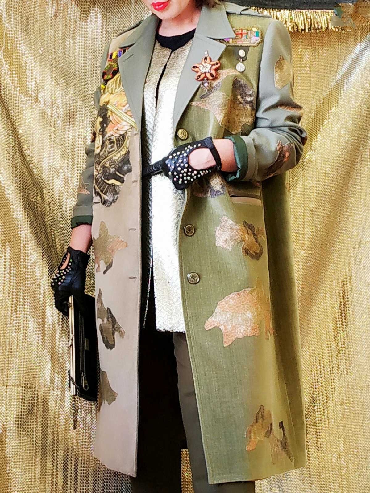 Military Swing Coat , Ukrainian Coat, Handmade Long Casual Camouflage ...