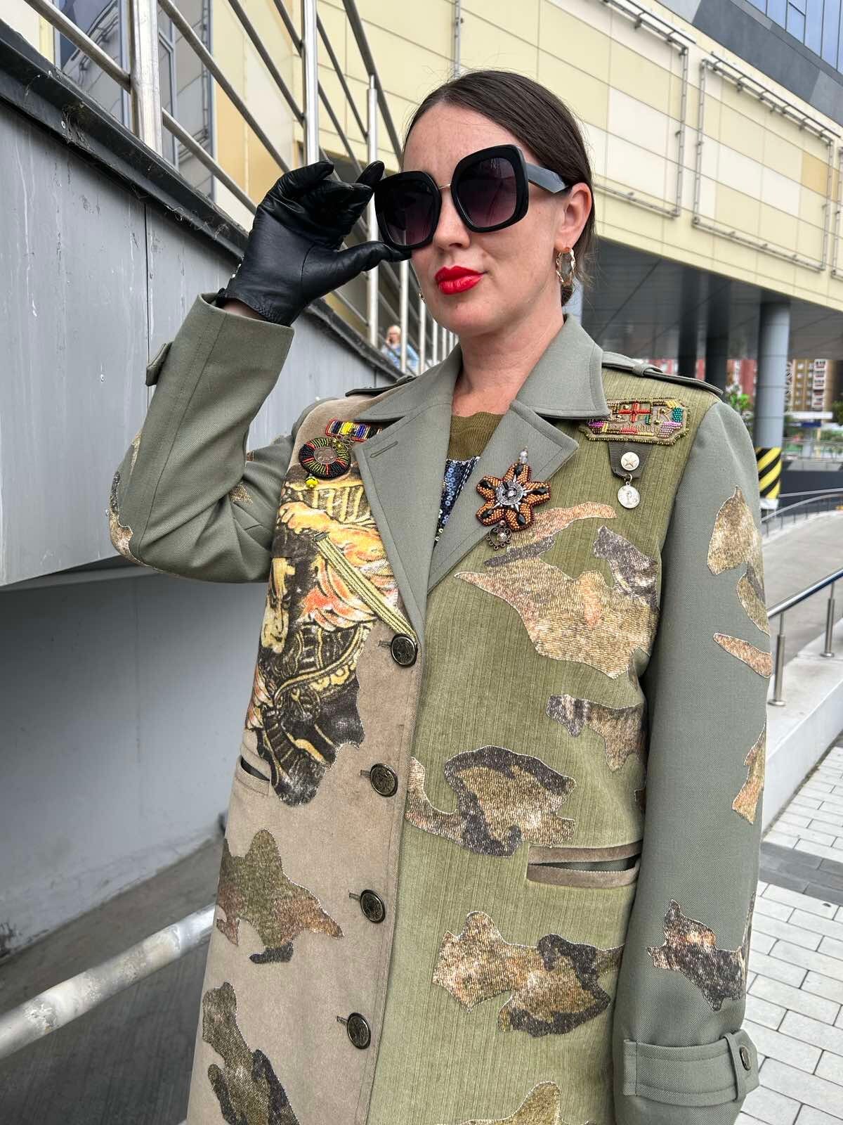 Military Swing Coat , Ukrainian Coat, Handmade Long Casual Camouflage ...