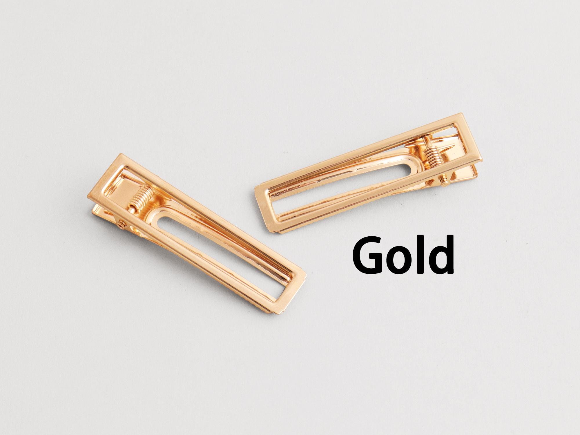 Metal Hair Clips : Gold Rectangle Hair Clip Fashion Hairpin DIY ...