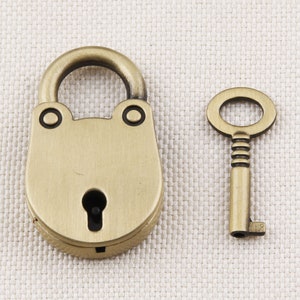 Vintage Style Look Padlock,small Gold Key Lock,luggage Lock,small ...