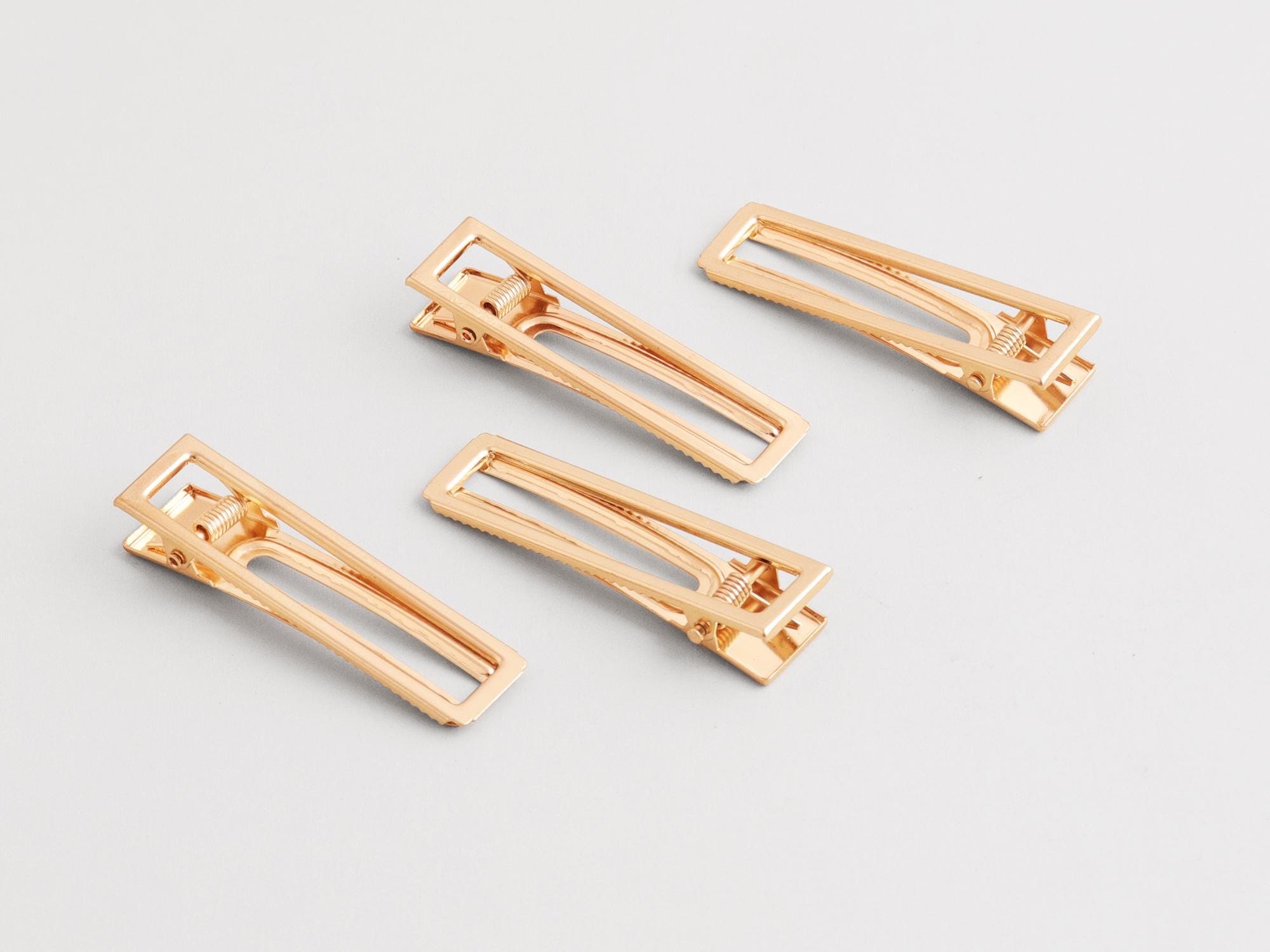 Metal Hair Clips : Gold Rectangle Hair Clip Fashion Hairpin DIY ...