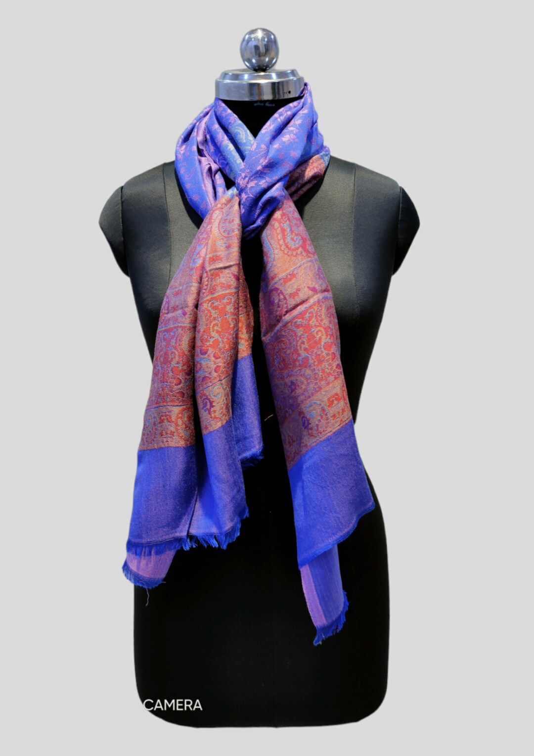 Kashmiri Jacquard Jamawar Design Pashmina Wool Shawl, All Seasons Wrap ...