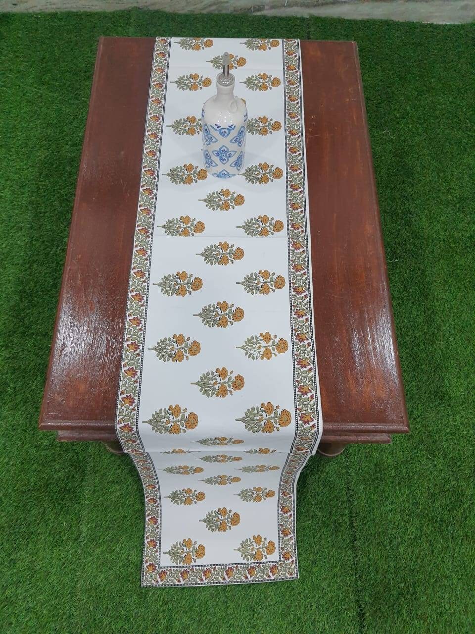 Hand Block Print 100% Cotton Canvas Table Runner - Etsy UK