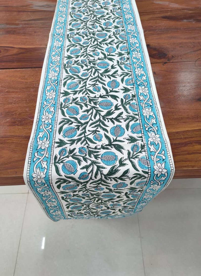 Hand Block Print 100% Cotton Canvas Table Runner - Etsy