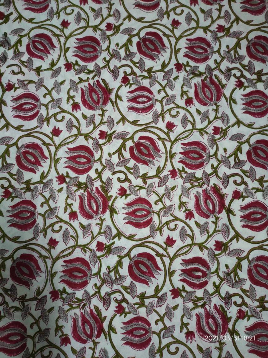 Hand Block-printed Lotus Flowers Design Bed Sheet With Fitting - Etsy