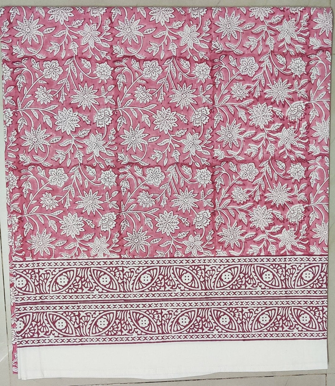 Hand Block-printed Bed Sheet With Fitting Pillow Covers - Etsy