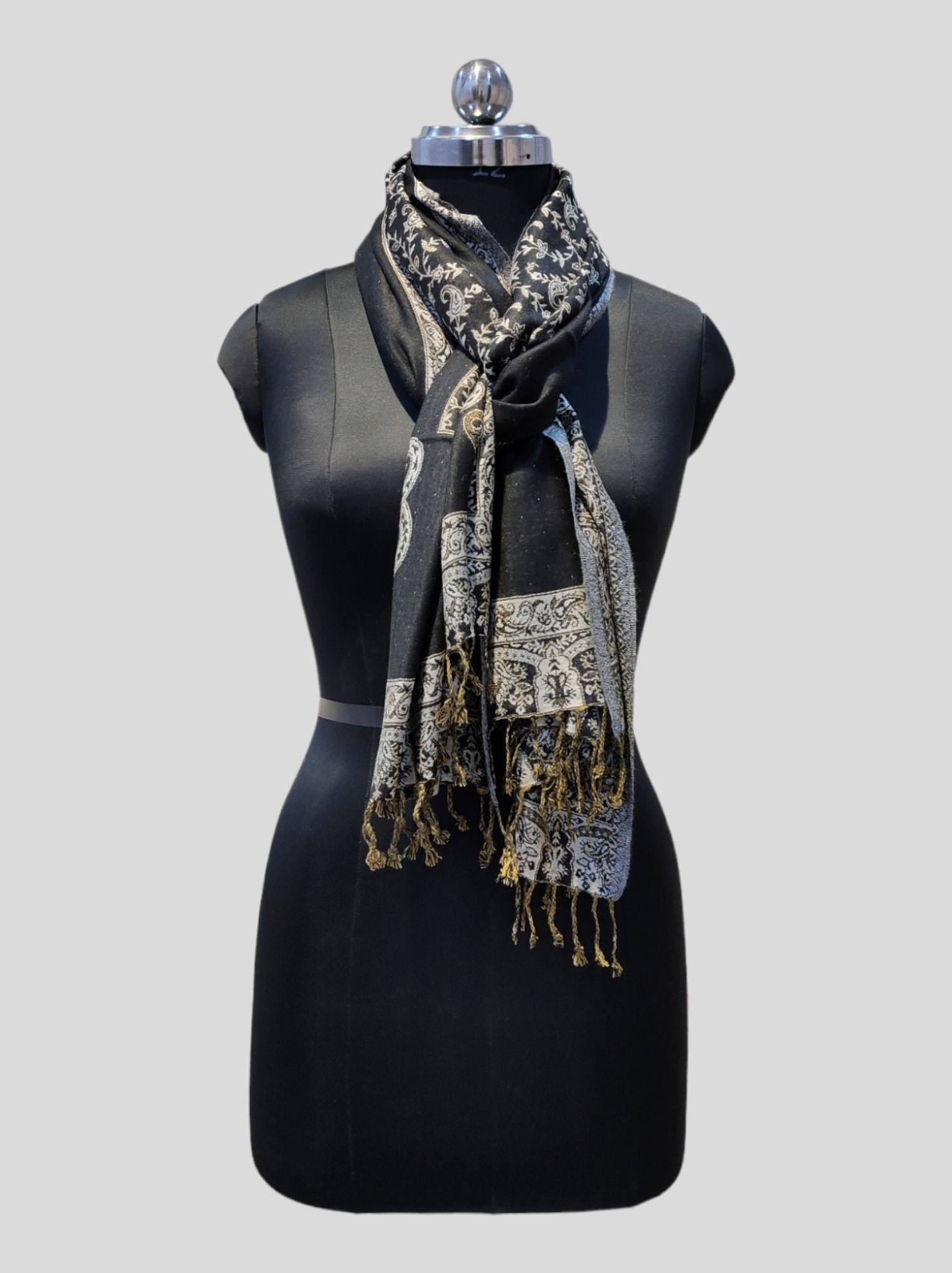 Kashmiri Jacquard Jamawar Design Viscose Shawl, All Seasons Wrap - Etsy ...