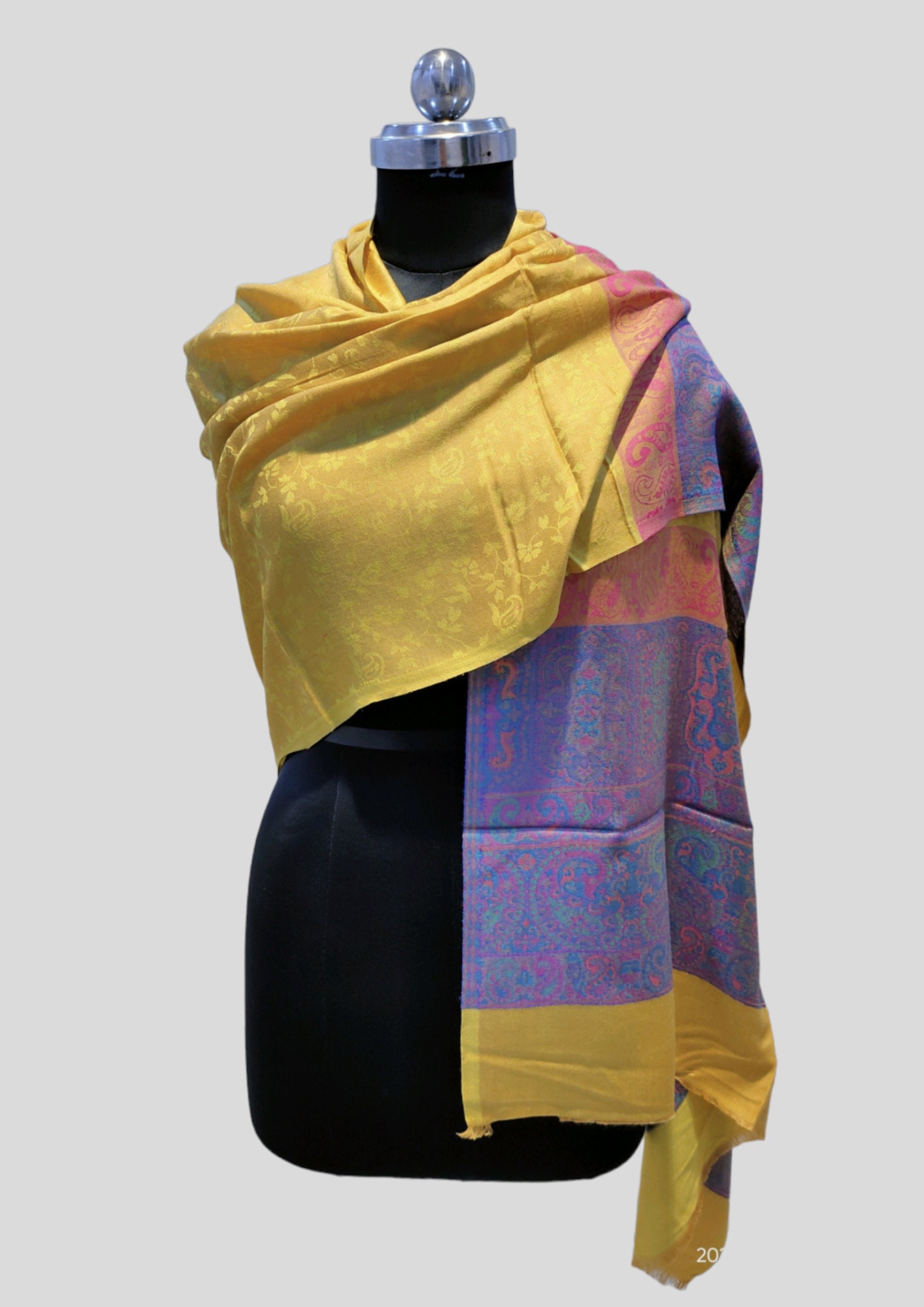 Kashmiri Jacquard Jamawar Design Pashmina Wool Shawl All - Etsy