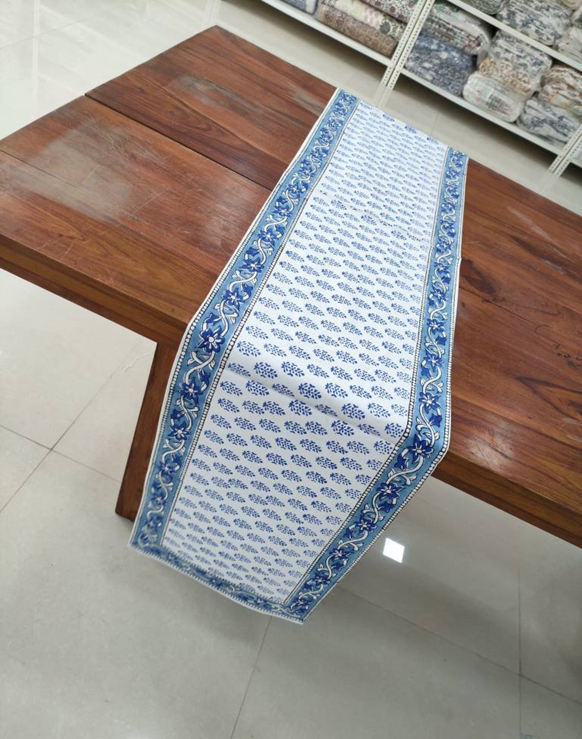Hand Block Print 100% Cotton Canvas Table Runner - Etsy