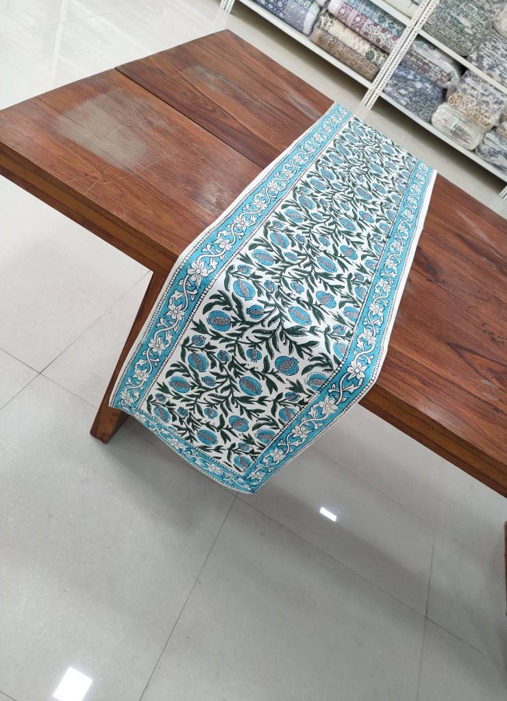Hand Block Print 100% Cotton Canvas Table Runner - Etsy
