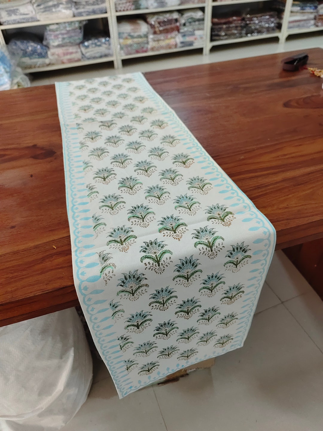 Hand Block Print 100% Cotton Canvas Table Runner - Etsy