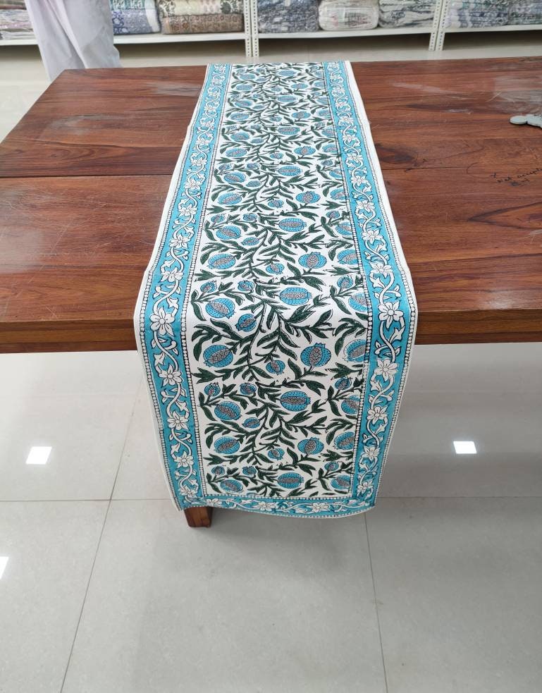 Hand Block Print 100% Cotton Canvas Table Runner - Etsy