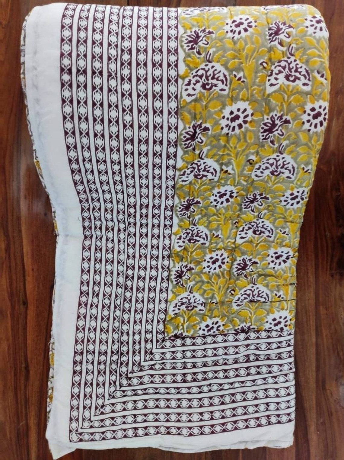 Jaipur Hand Block Print Quilt Cotton Bedding Kantha Quilt - Etsy