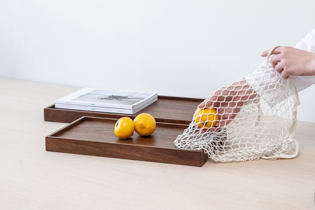Walnut Serving Tray Set, American Walnut Tray Set, Special Gift for ...