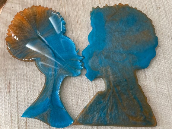 Afrocentric Couples Coasters Handmade | Etsy