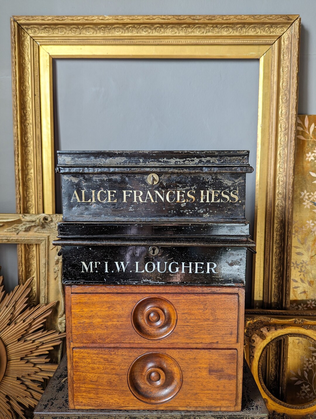 Antique Deed Box Mr I W Lougher ~ Decorative Storage - Etsy