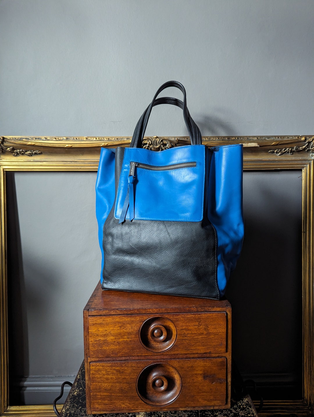 Autograph M&S Leather Colour Block Handbag - Etsy