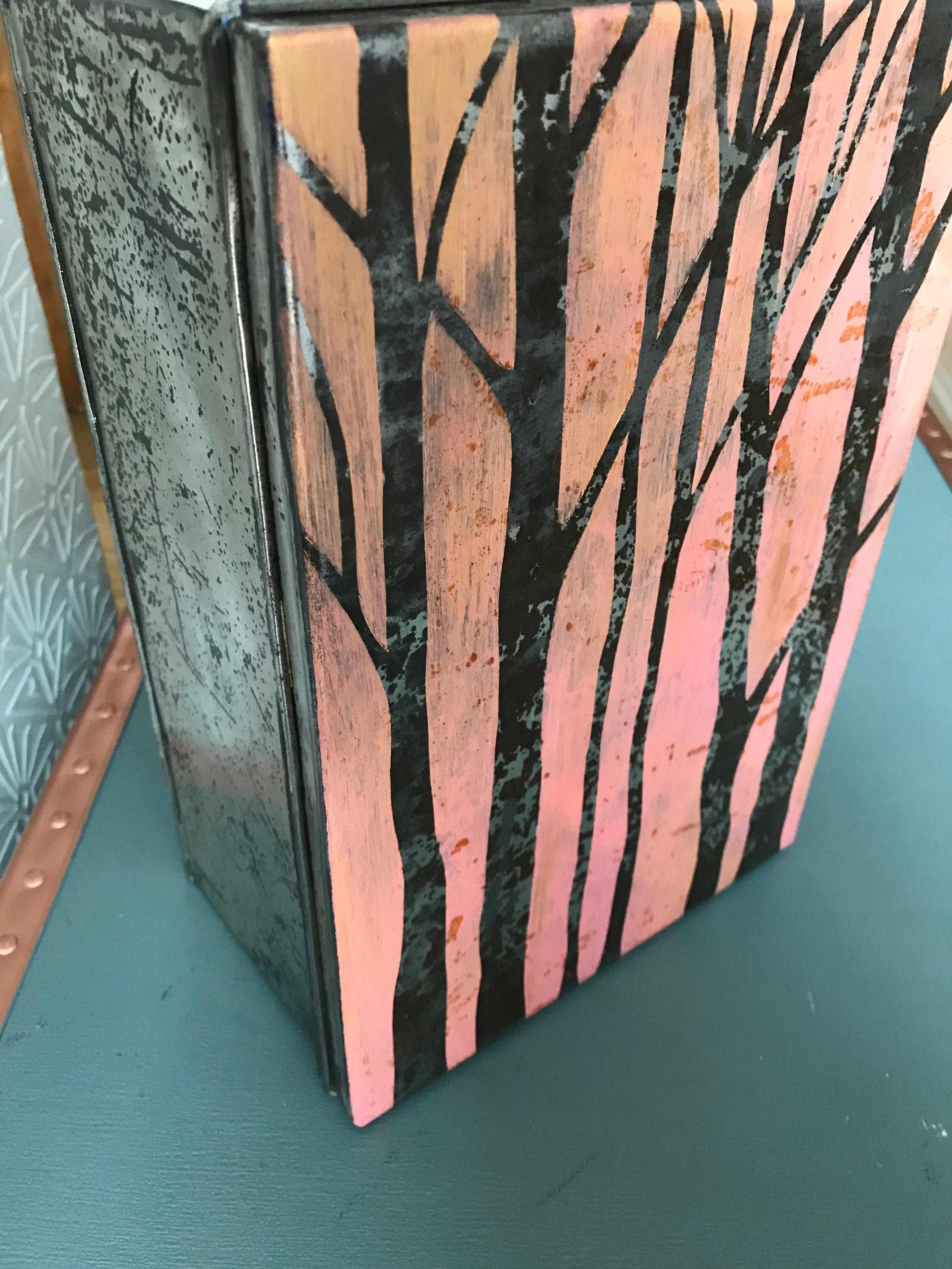 Vintage Wall Cabinet Display Box with Tree Silhouettes | Etsy