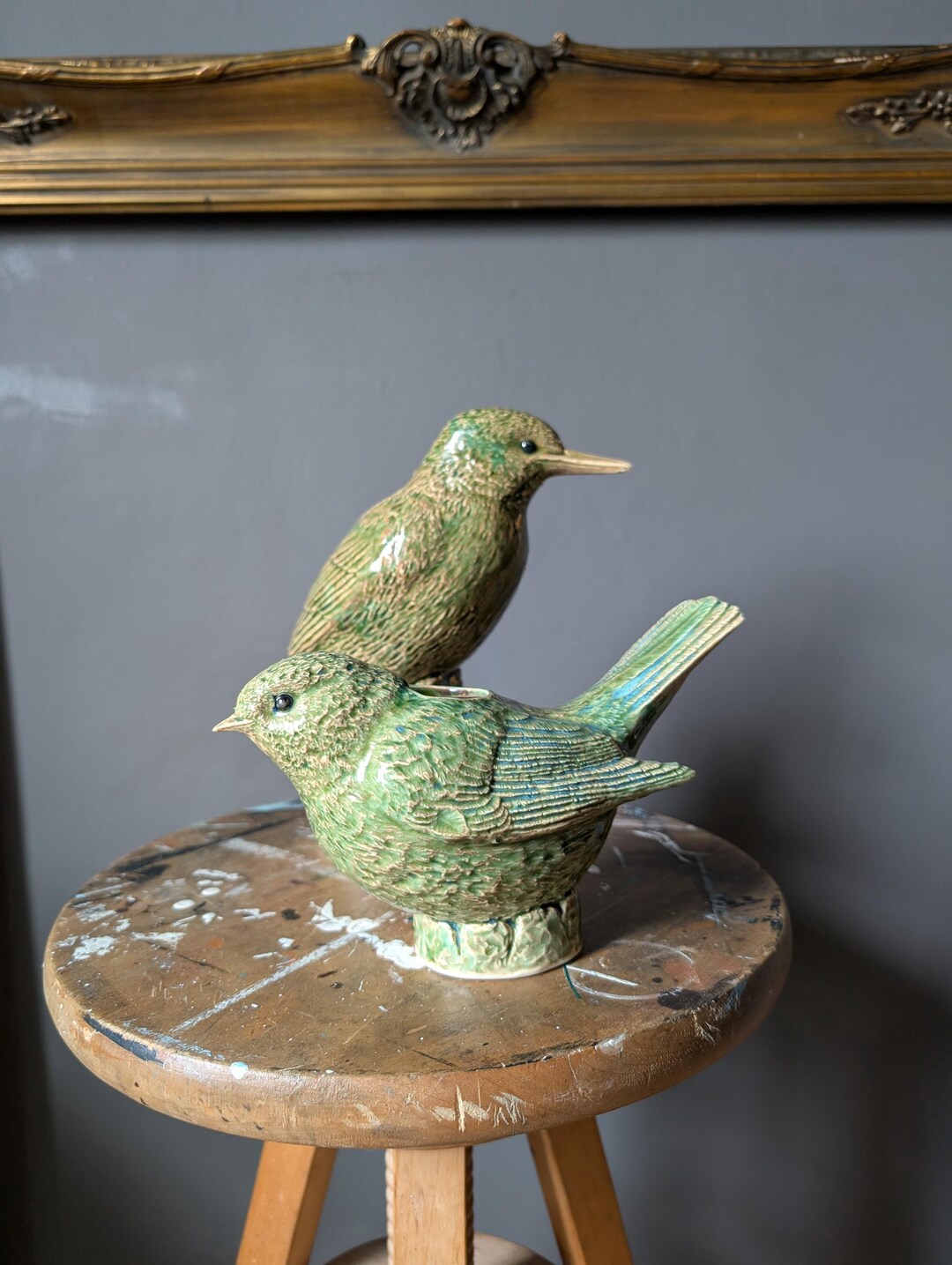 Vintage Penrith Studio Pottery Porcelain Green Wren Jug Vase - Etsy