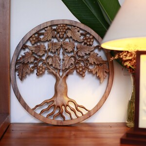 Tree of Life Wall Sculpture Panel Hand Carved Wood Tree of Life Wall ...