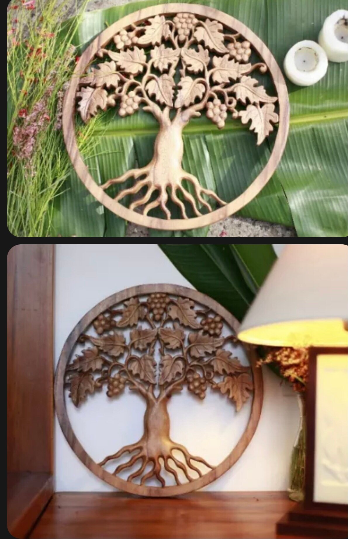 Tree of Life Wall Sculpture Panel Hand Carved Wood Tree of Life Wall ...