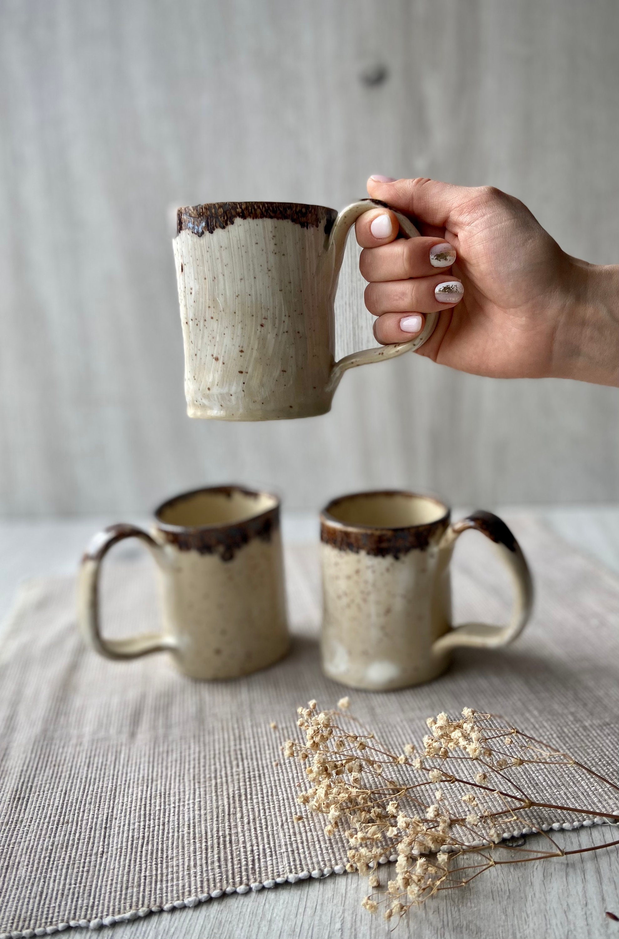 Rustic Ceramic Coffee Mug Cup Modern Sculpted Art | Etsy